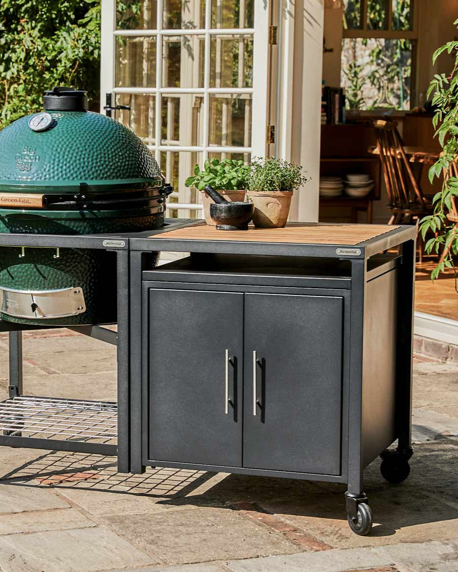 Big Green Egg Modular Nest + Expansion Cabinet + Acacia Shelf | Stones ...